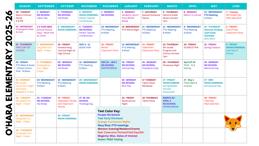 Calendar – O'Hara Elementary PTO